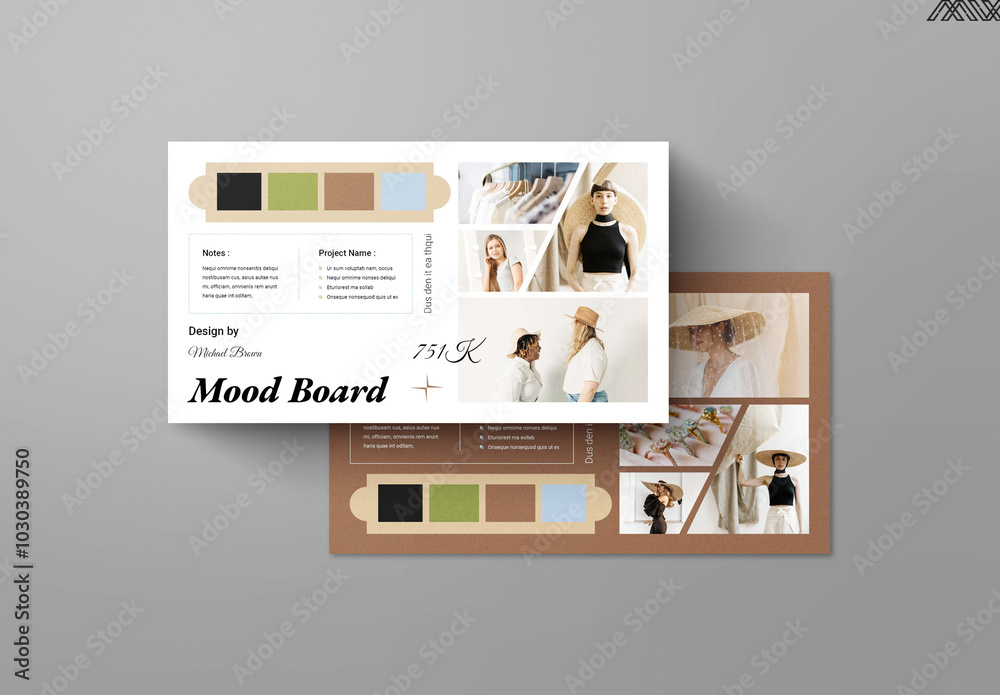 Clean Simple MoodBoard Layout Stock Template | Adobe Stock
