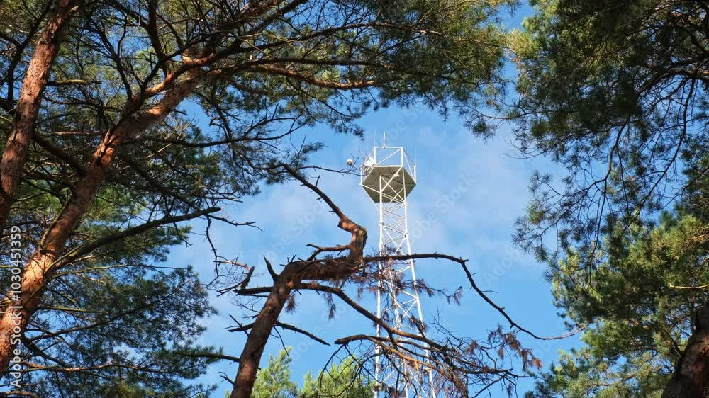 Automated Surveillance Forest Fire Lookout Tower Equipped with Cameras ...