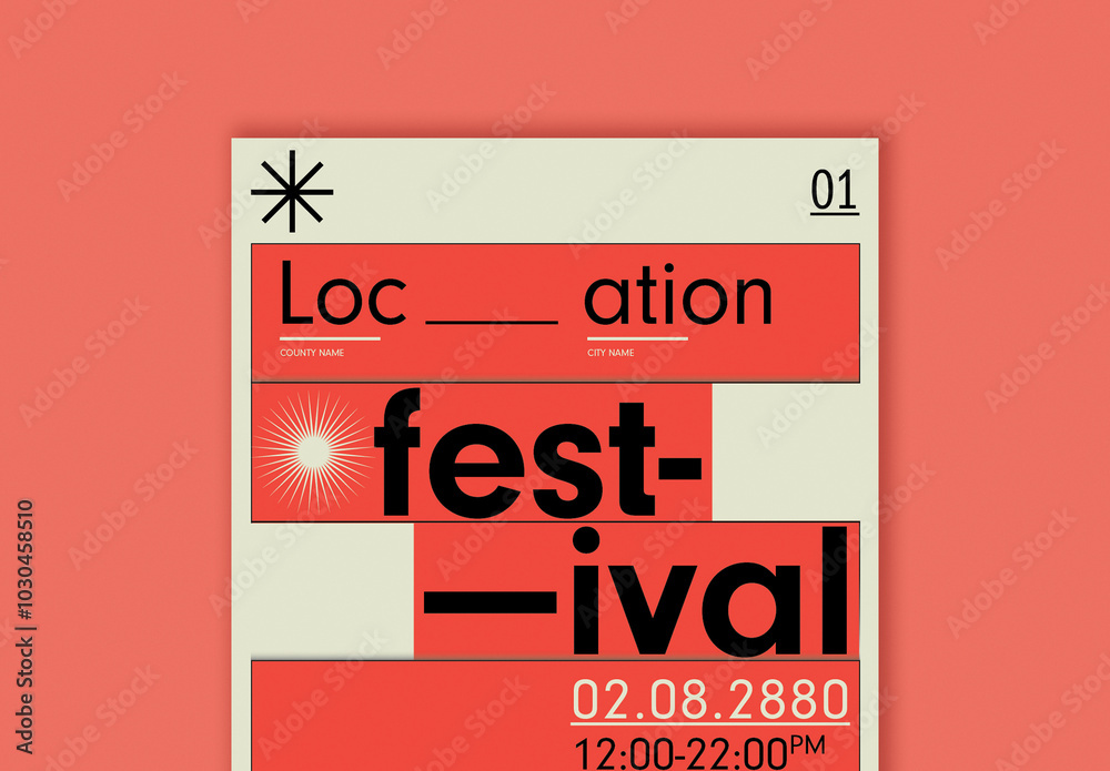 Red Typographic Poster Stock Template | Adobe Stock