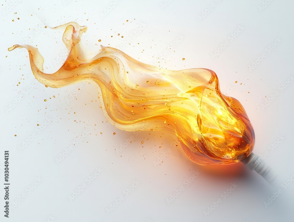 flame flickers from a beautifully shaped torch, casting warm light ...