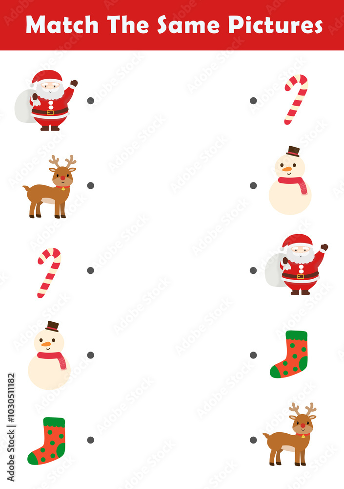 Christmas activity sheet. Find same picture worksheet for kids ...