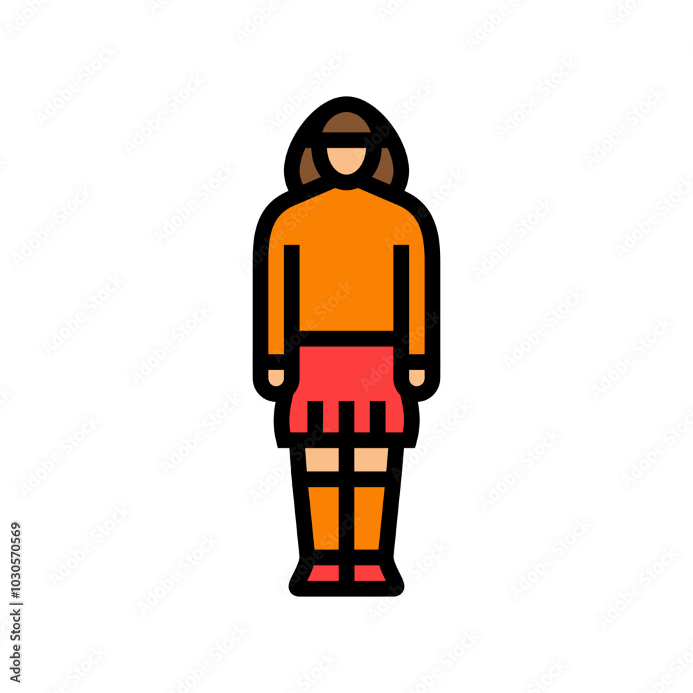 tv series cosplay female color icon vector. tv series cosplay female ...