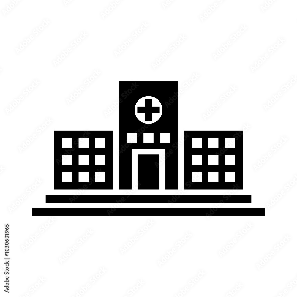 hospital building icon. Medical care symbol. Flat design style eps 10 ...