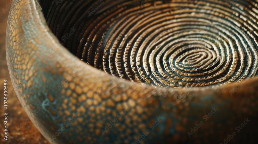 The unique and organic markings on a stoneware bowl created by the ...