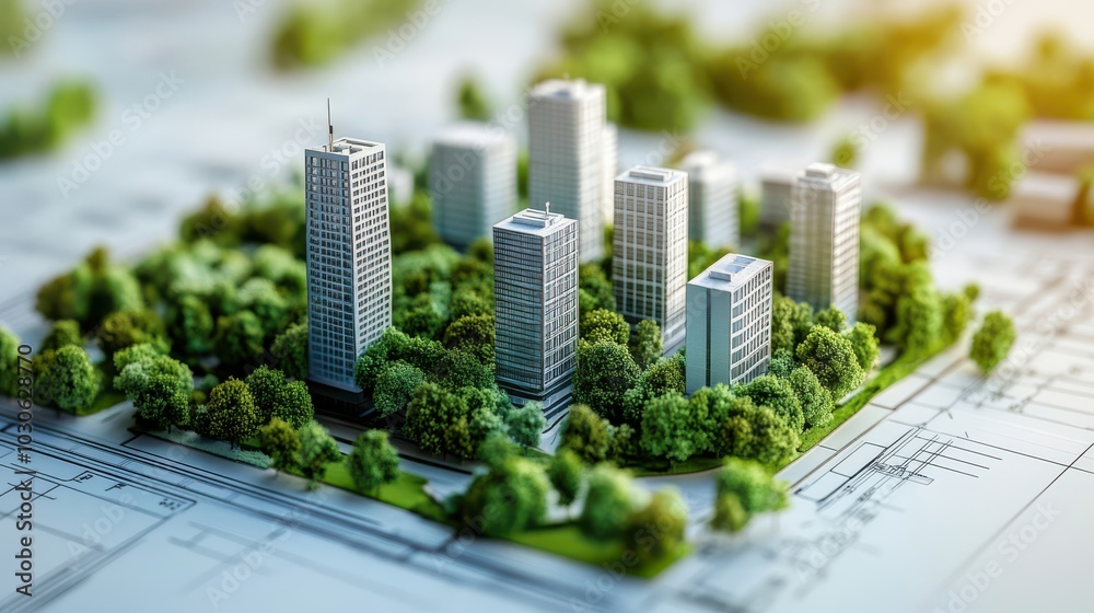 Eco friendly urban development planning session showcasing miniature ...