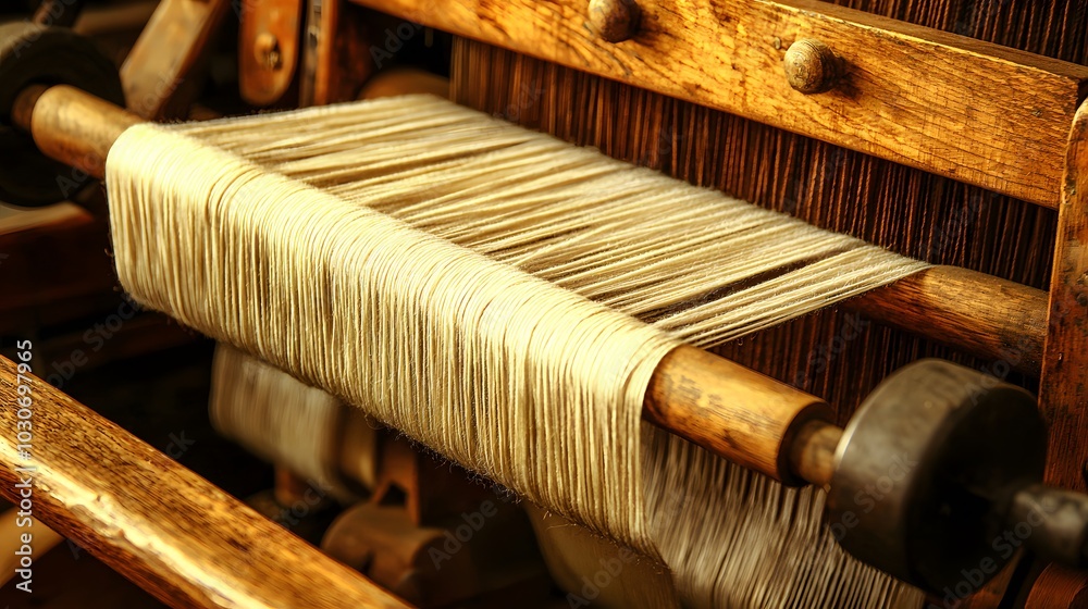 Threads in a Weaving Loom: A mesmerizing close-up of threads ...