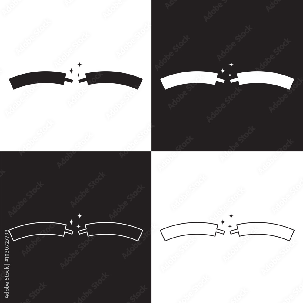 Cable wire line break icon simple graphic , cord rope stroke broken ...