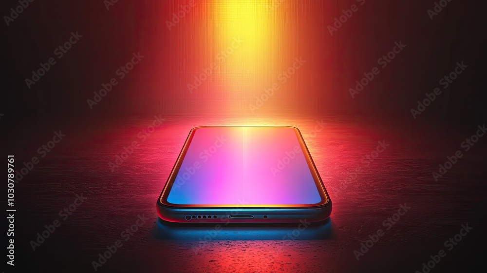 smartphone mobile screen, technology mobile display light Stock Photo ...