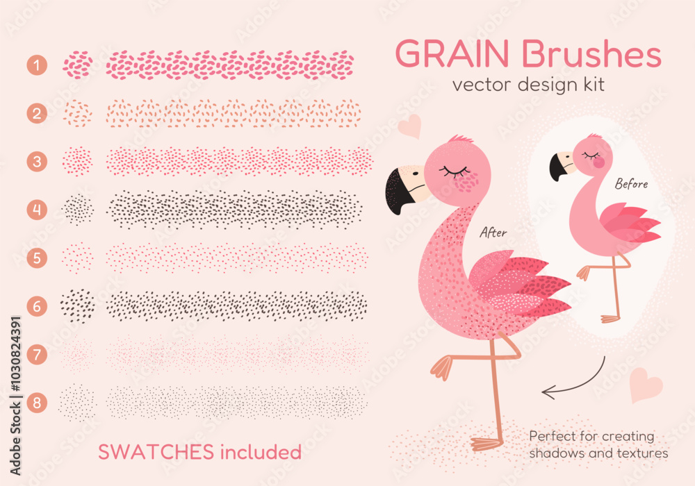 Grain scatter brushes set. Abstract grunge strokes. Creative collection ...