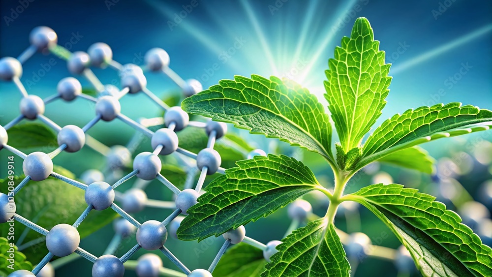 Chemical Structure of Stevia: Natural Sweetener Molecule Representation ...