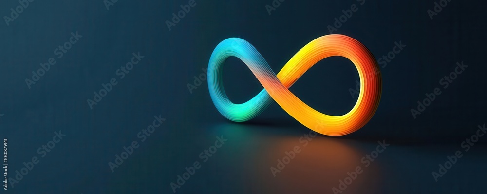 ภาพประกอบสต็อก Conceptual feedback loop visualized as an infinity ...