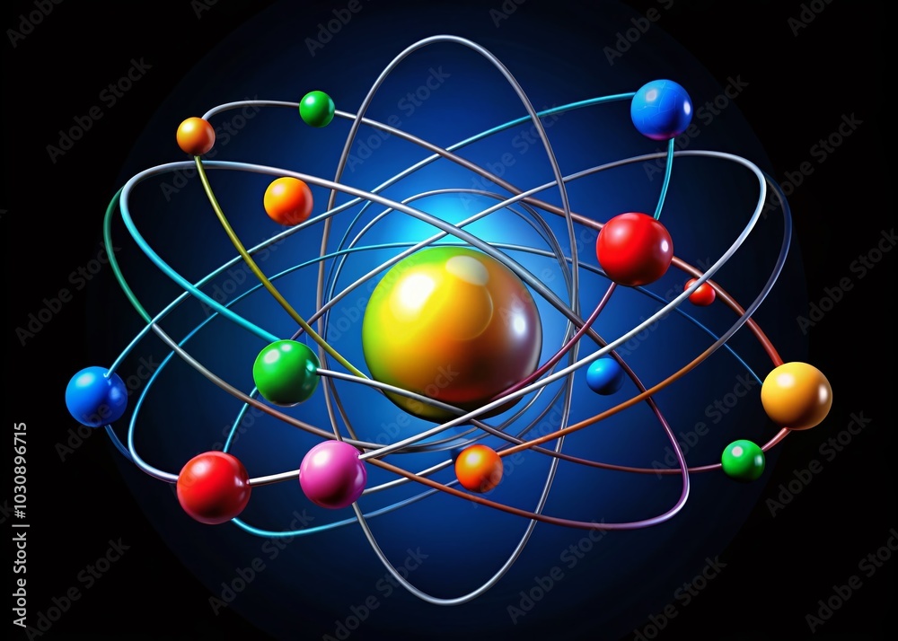 Detailed Atom Structure Diagram Illustrating Protons, Neutrons ...