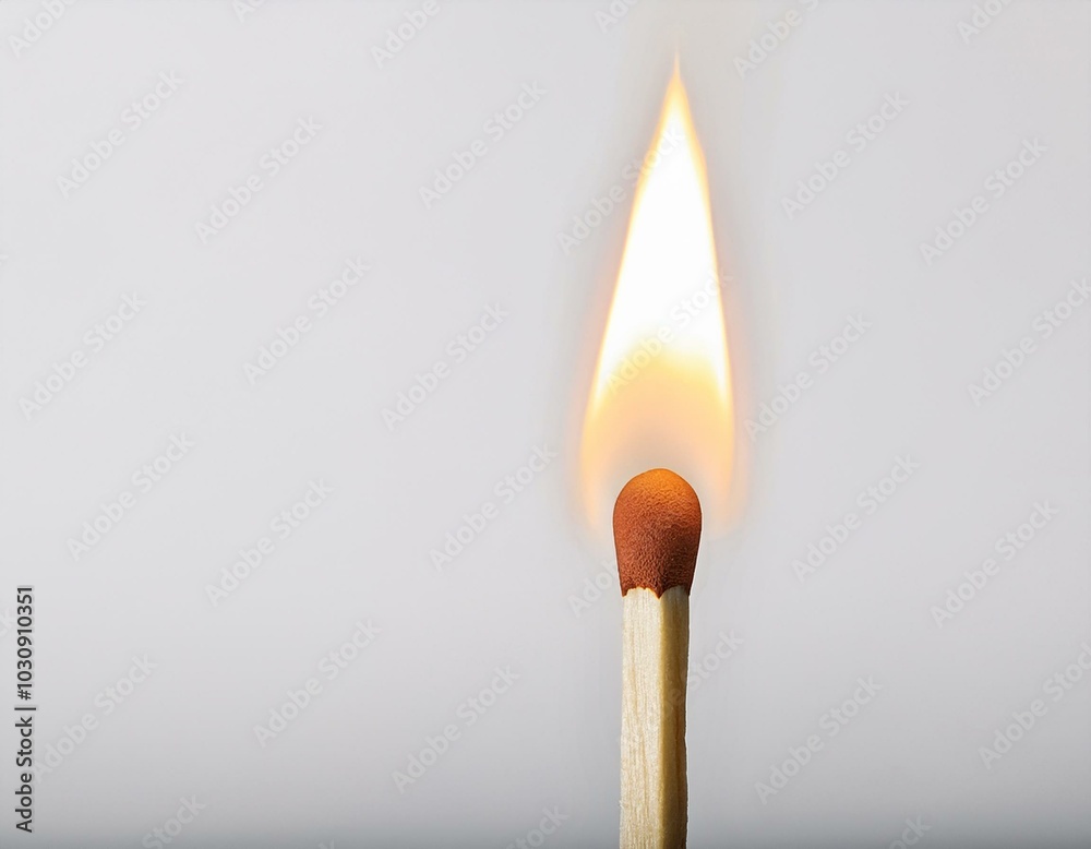 Cerilla encendida aislada en fondo blanco Stock Photo | Adobe Stock