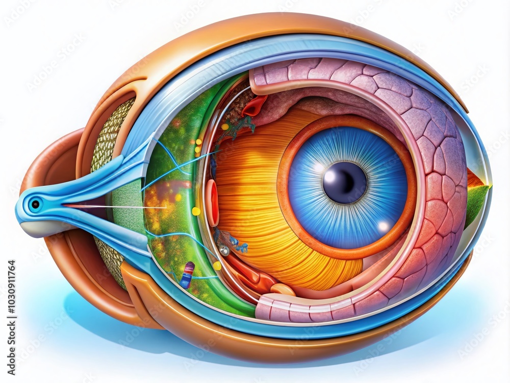 Detailed Diagram of Human Eye Structure Showing Anatomy, Components ...