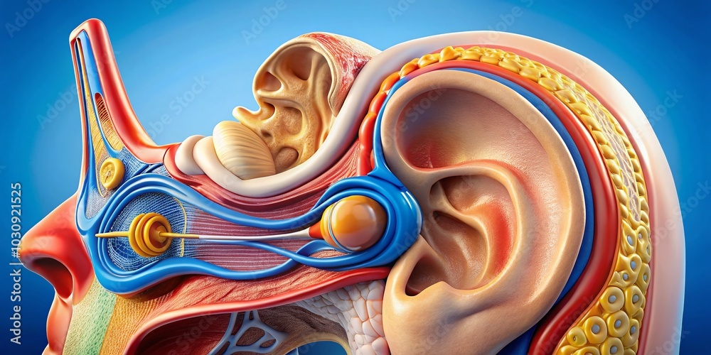 Detailed Ear Structure Diagram for Educational Purposes - Anatomy of ...
