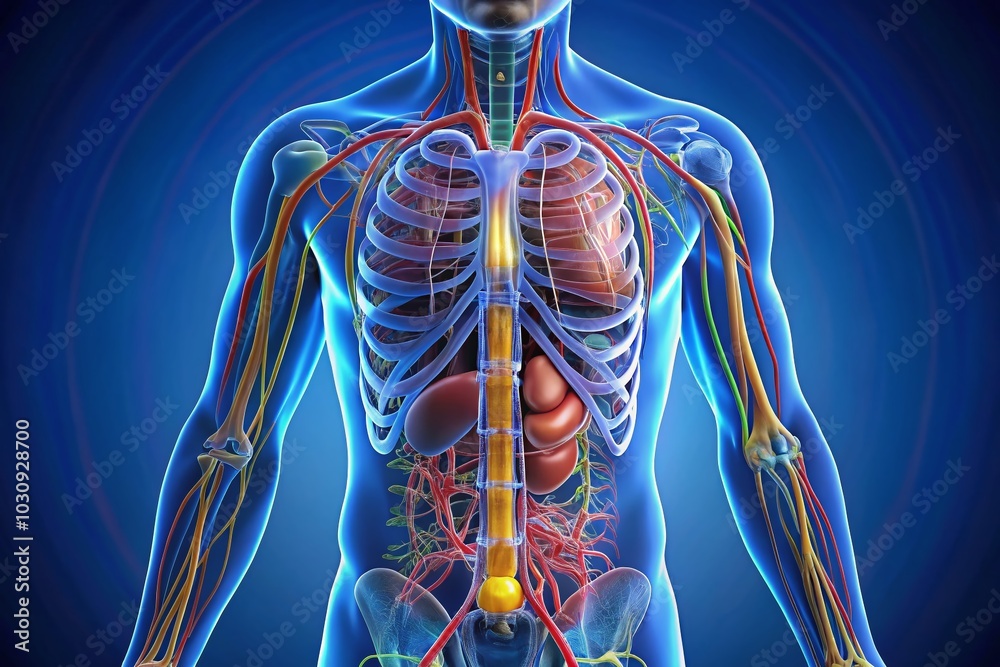 Detailed Human Excretory System Diagram for Educational Purposes in ...