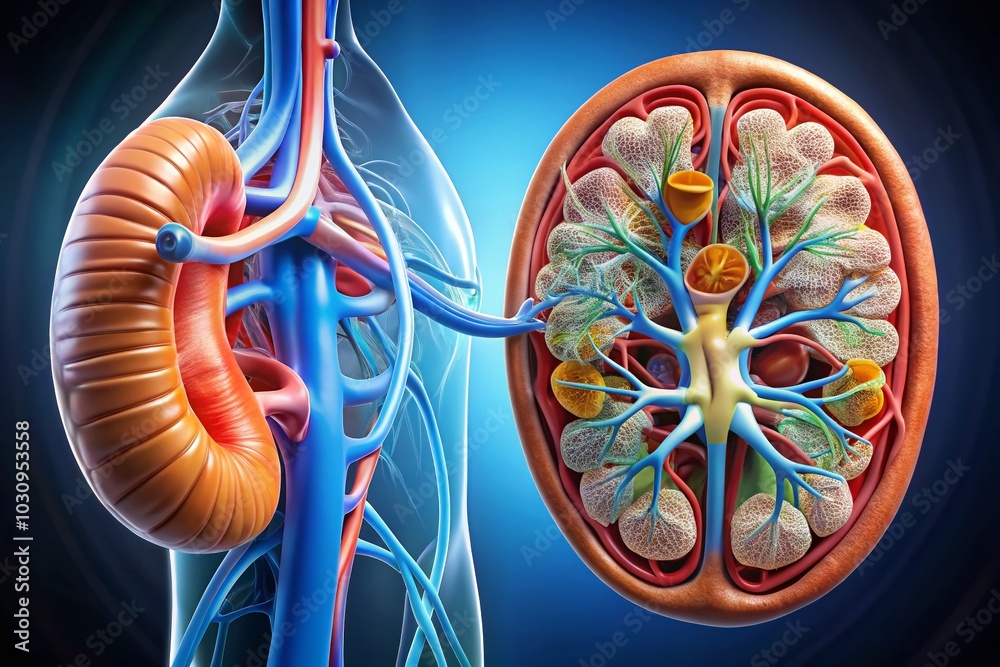 Detailed Nephron Structure in Kidney Anatomy for Educational Purposes ...