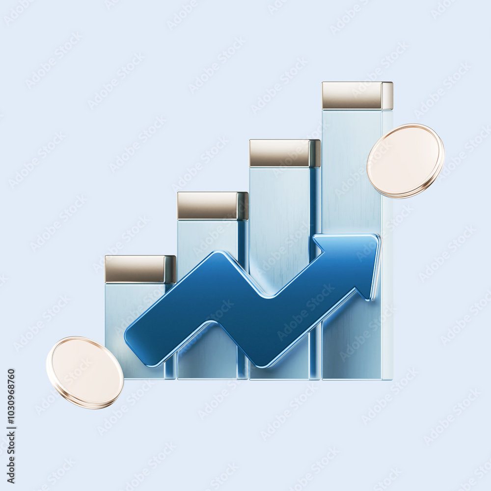 Financial Growth and Analysis Concept in 3D Design: A Minimalist ...