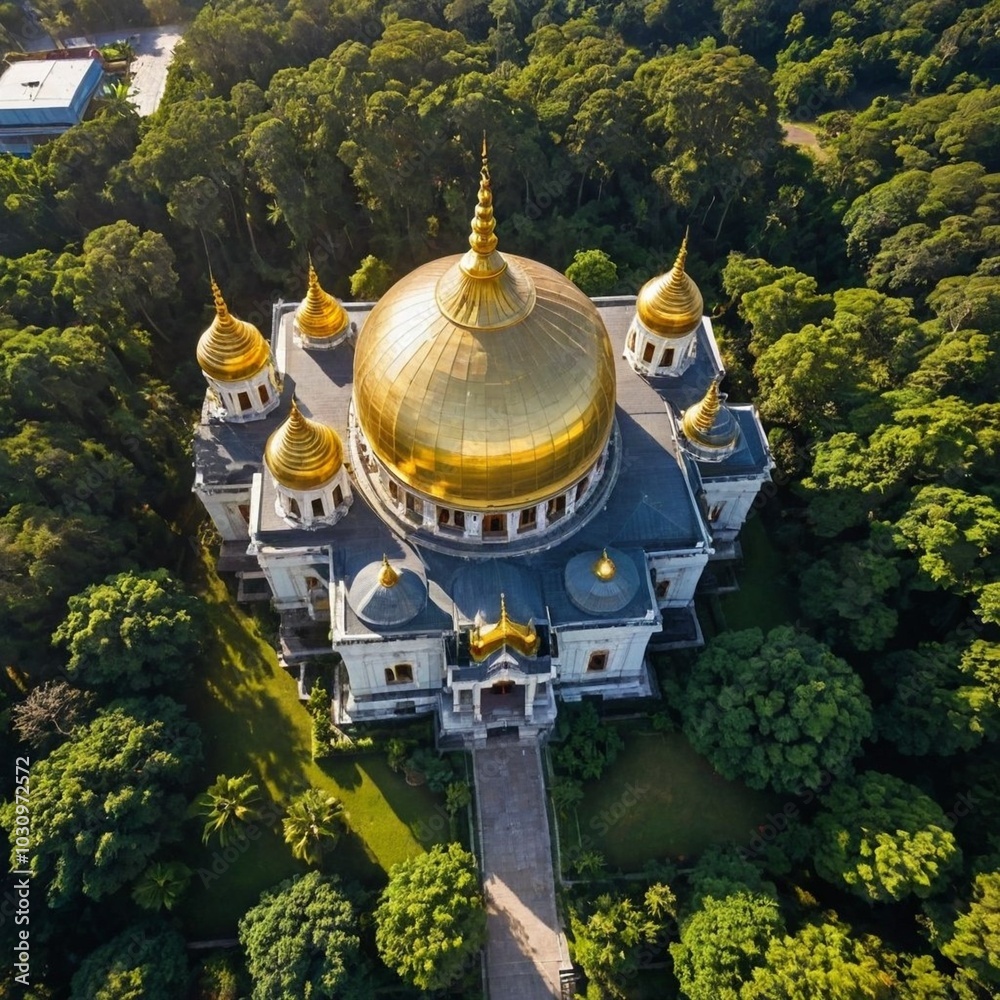 Amazing high resolution aerial drone photos of magnificent temple with ...