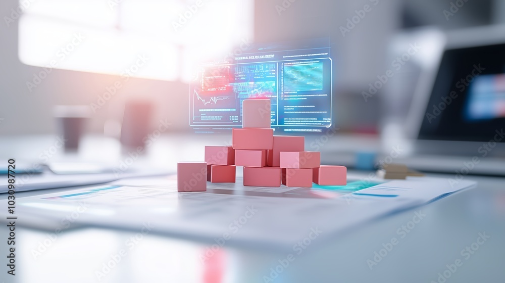 Futuristic tax audit, holographic data visualization, advanced AI ...