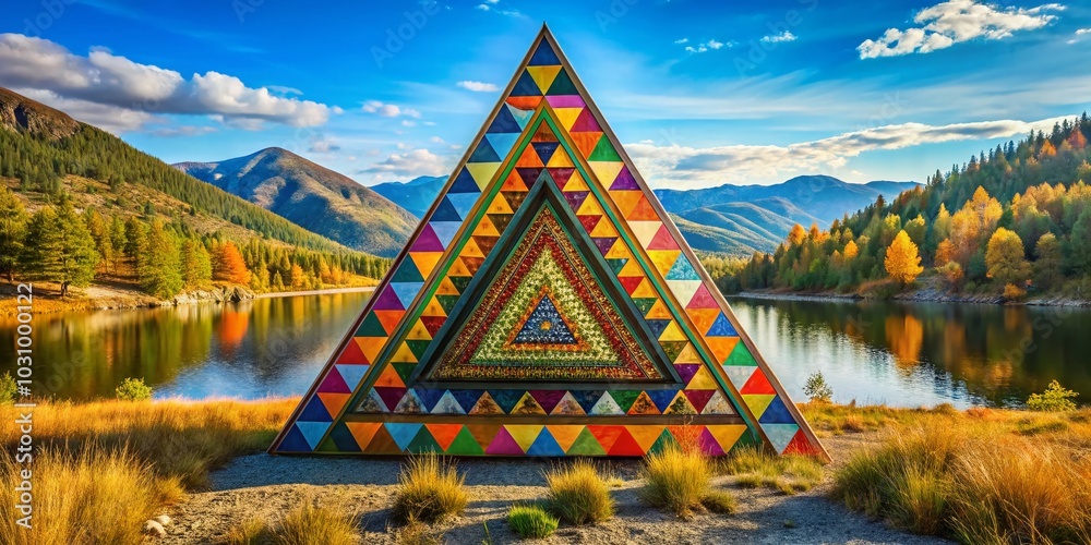 Geometric Perfection: Equilateral Triangle with Vibrant Colors and ...