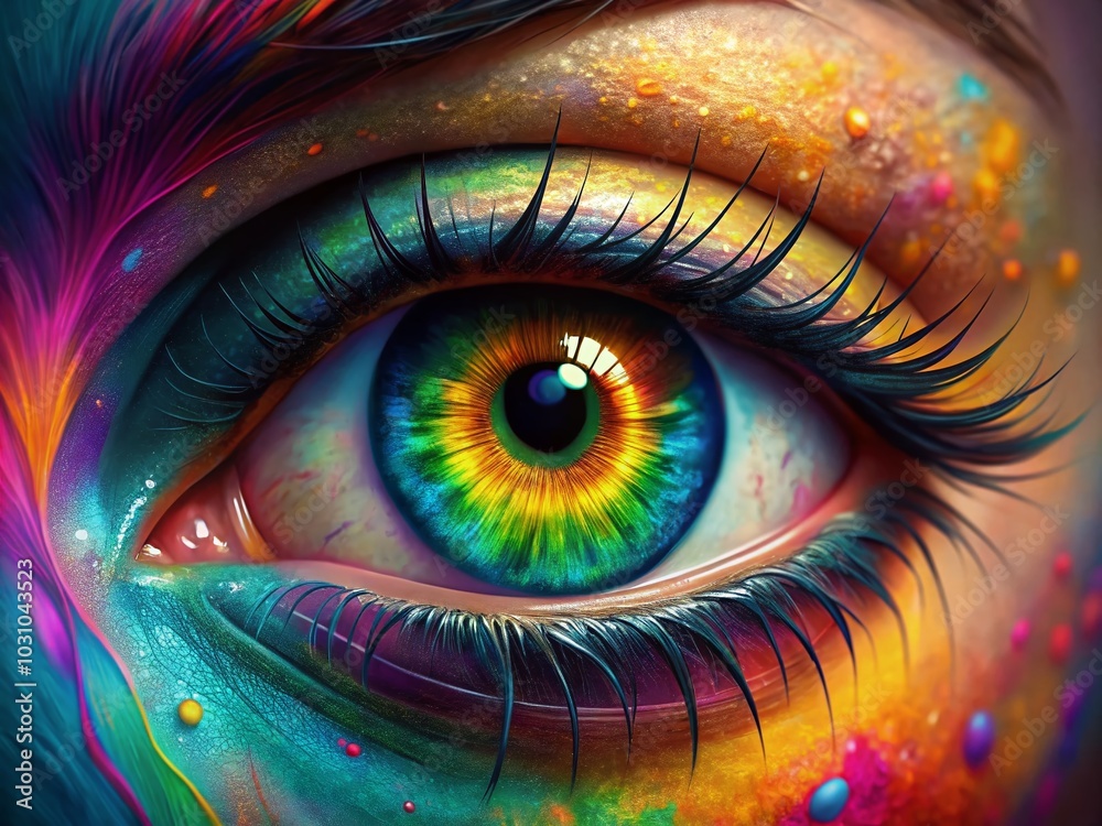 Stunning Digital Eye Drawing with Vibrant Colors and Intricate Details ...