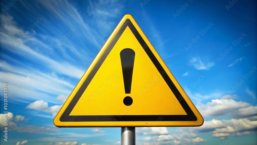 Yellow Triangle Warning Sign with Exclamation Mark for Caution and ...