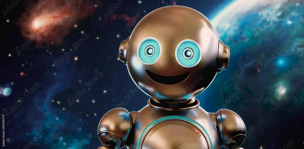 Smiling robot: Future Technology Smart Robots, robotics AI-generated ...