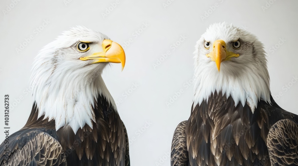 Bald Eagles in Profile Showcasing Their Striking Features and Colors ...