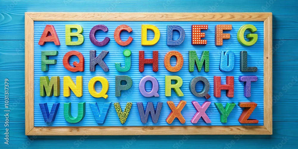 Colorful Children's Alphabet Learning Poster with Uppercase and ...