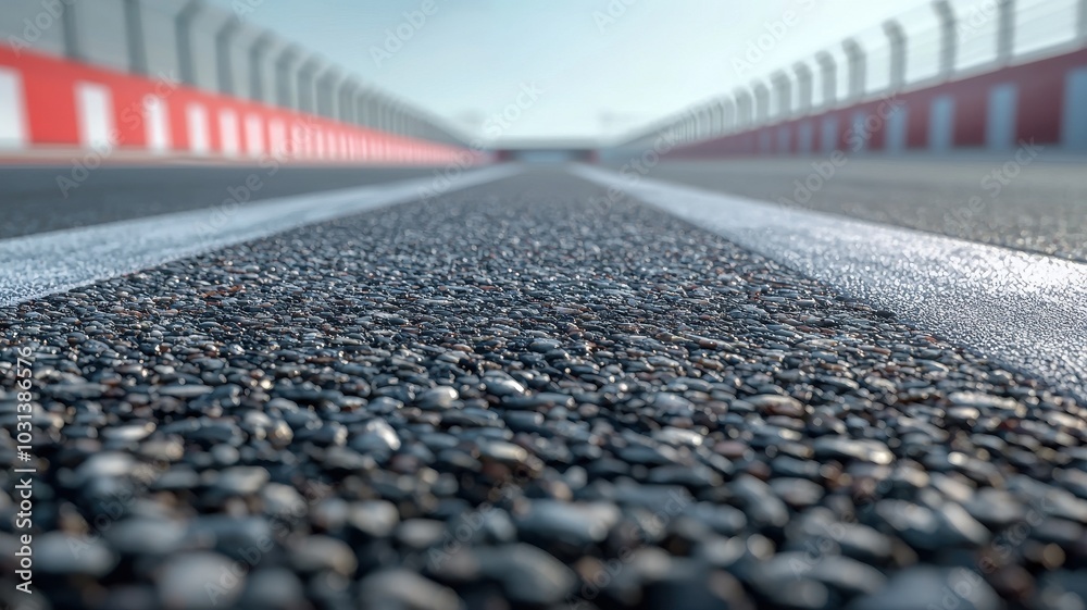 image captures close up view of empty Formula 1 track, emphasizing ...