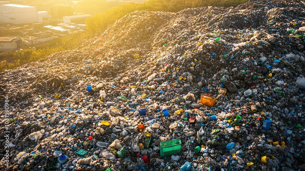 A factory implementing cutting-edge waste management systems to recycle ...