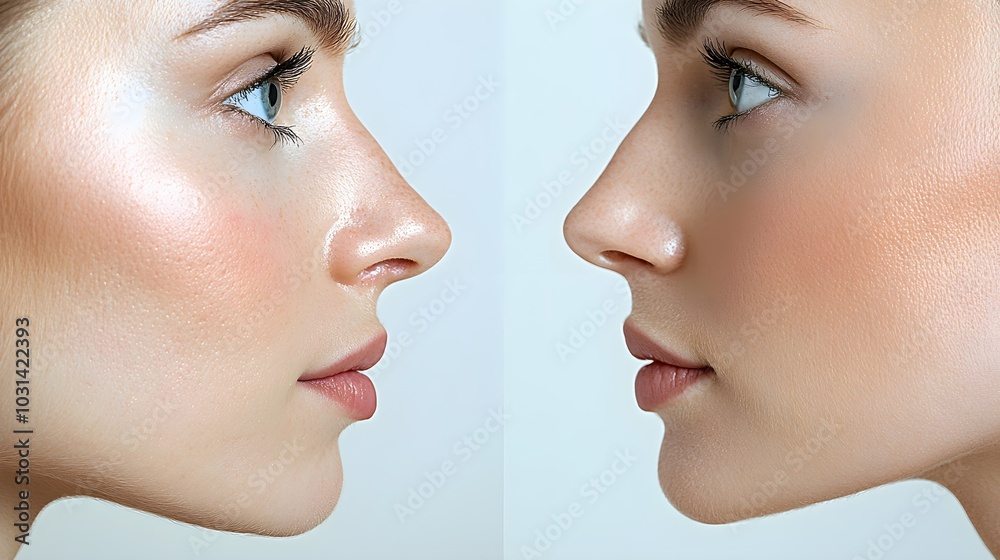 Visual testimonial of rhinoplasty, showcasing a patient's facial ...
