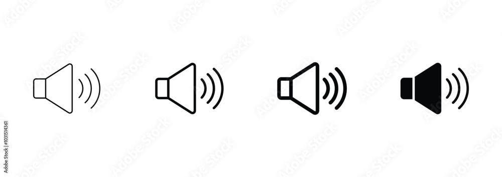 Speaker icon set. volume icon vector. Sound icon, volume symbol ...