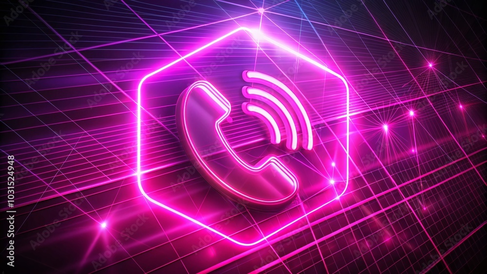 Neon Pink Call Forwarding Stroke Icon Animation for Modern ...