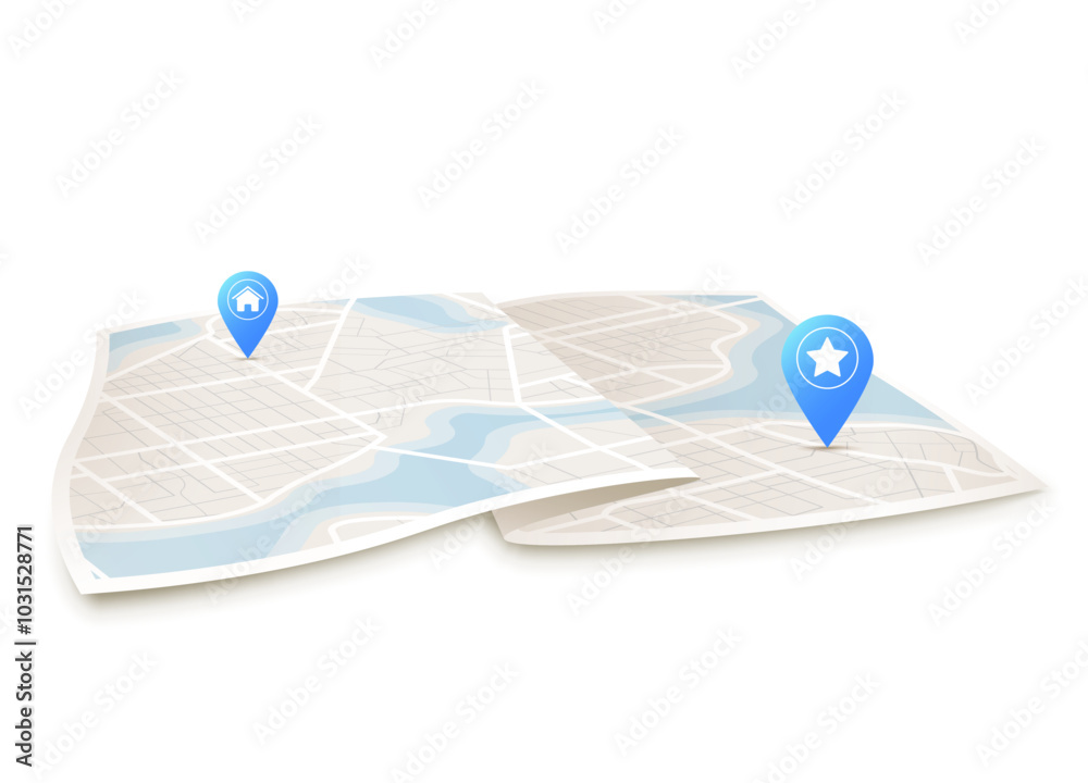 Travel concept. Geolocation and GPS location map pointer, place mark ...