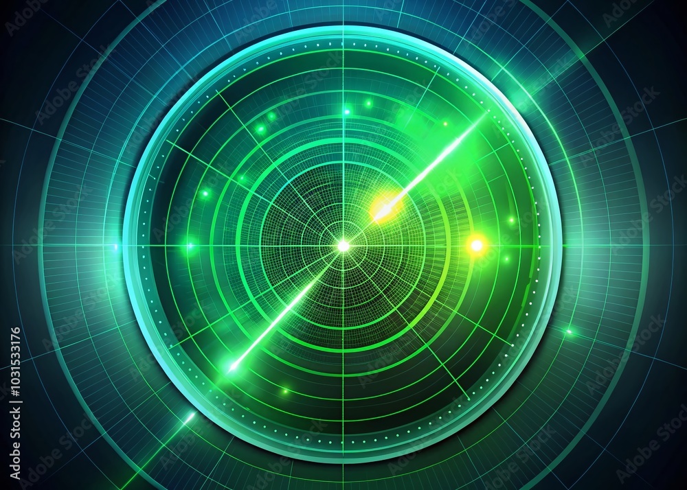 Night Radar Scanning Animation for Sonar and Signal Detection in ...