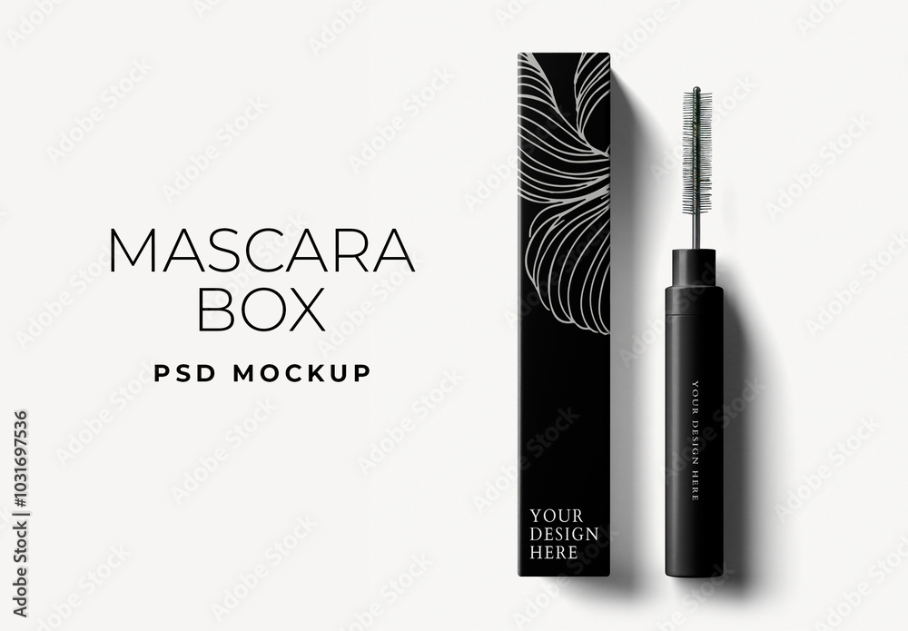 Cosmetic Product Pacakging Mascara Box Mockup With Generative AI Stock ...