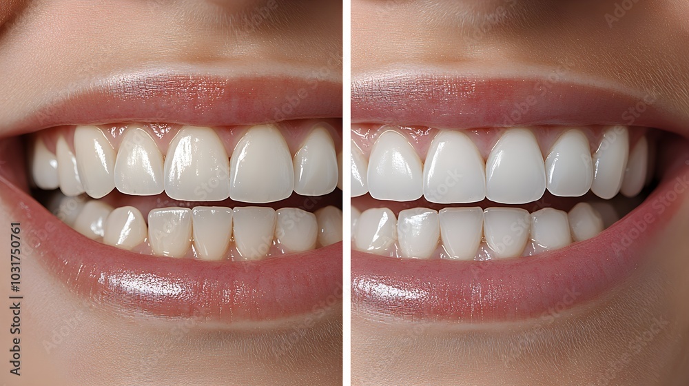 Before-and-after images of a patient's orthodontic journey, showing ...
