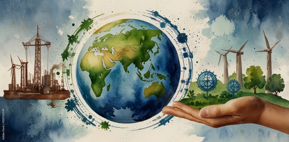 earth with green environment for earth day copy space. Earth day, Eco ...