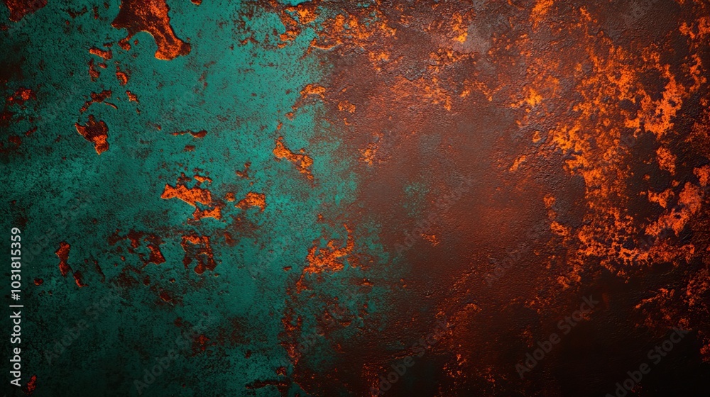 Abstract texture with rust and turquoise colors for creative designs ...