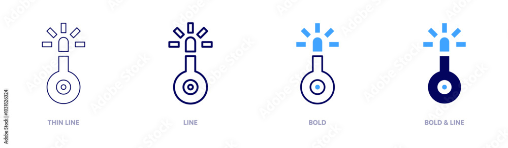 Global warming action plan icon in 4 different styles. Thin Line, Line ...