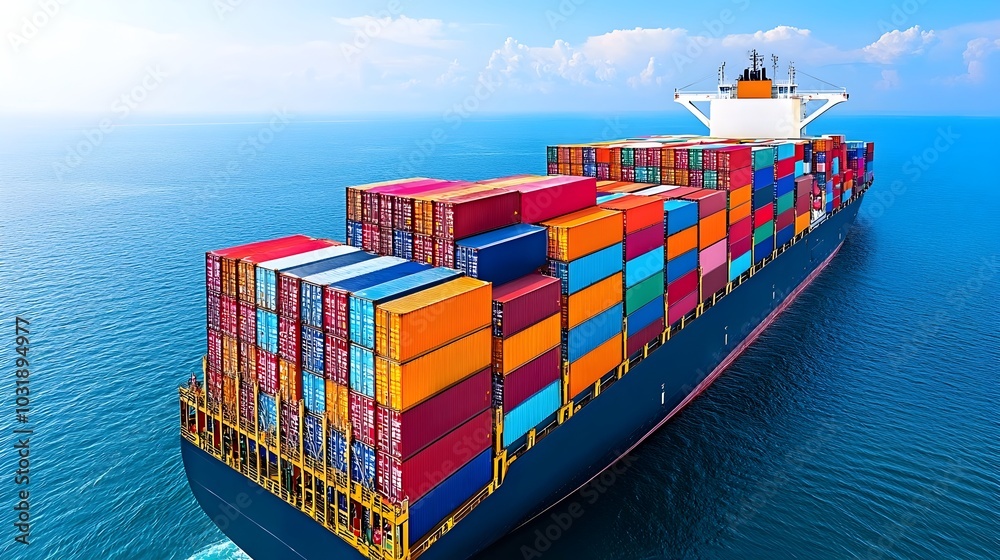 Empty Container Ship Being Loaded for the Next International Shipment ...