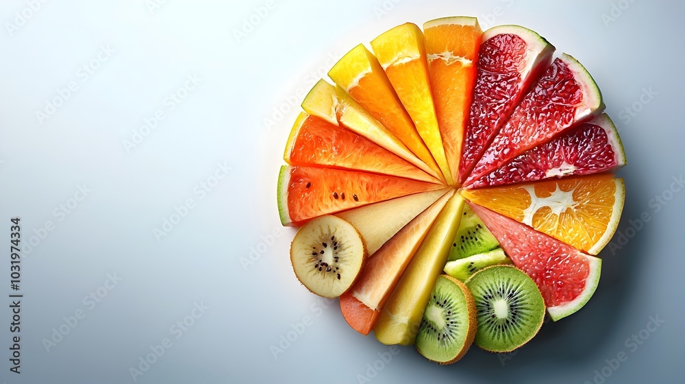 Nutritional Pie Chart Made of Colorful Fruit Slices Blending Culinary ...