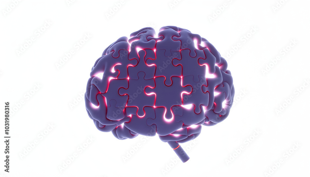 Brain shaped jigsaw puzzle - mental health and problems with memory ...