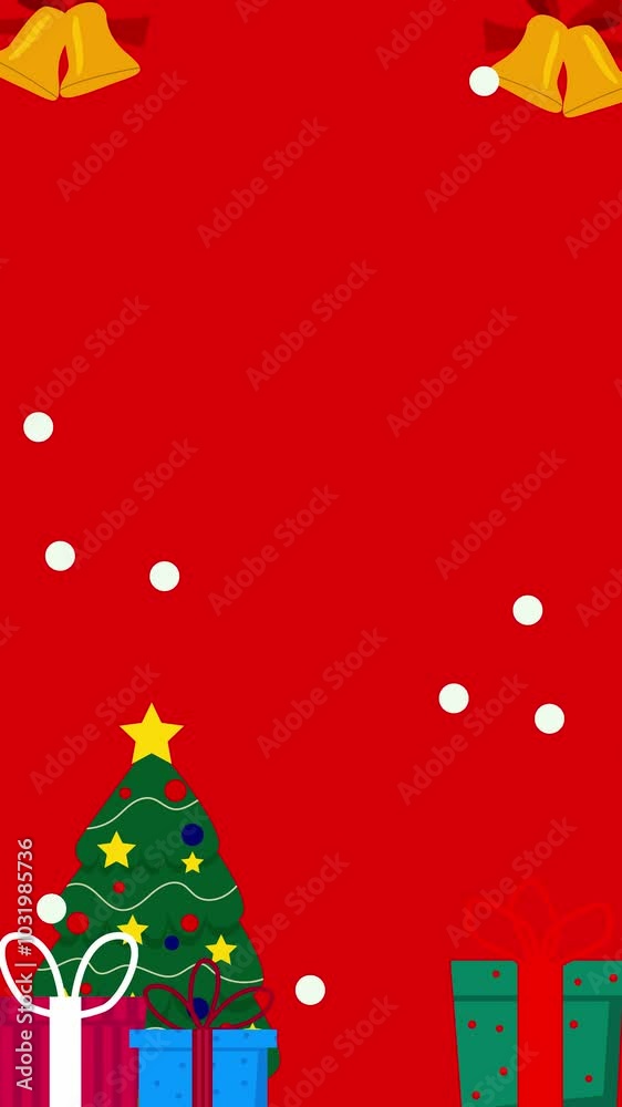 Merry Christmas background animation with winter background and ...