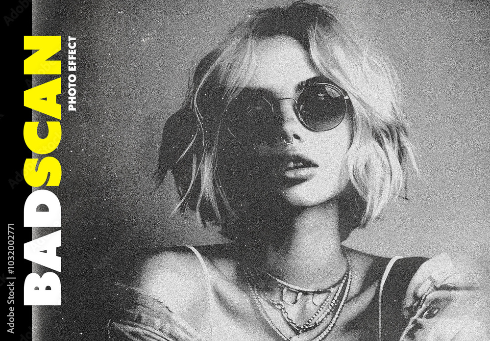 Bad Scan Photo Effect Mockup With Generative AI Stock Template | Adobe ...