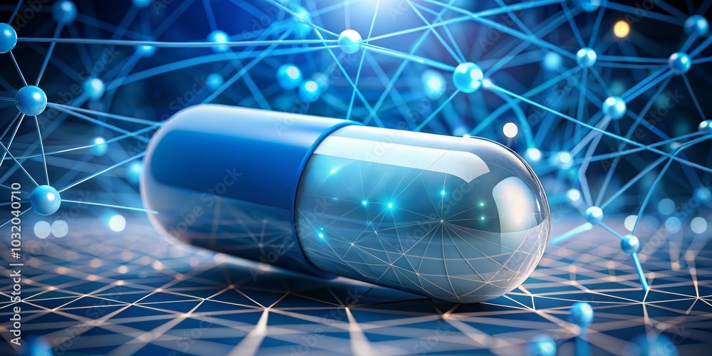 Pill of Innovation Abstract 3D Capsule with Networked Structure, 3d ...