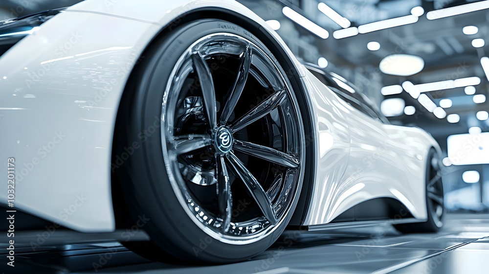 Sleek and Aerodynamic Hydrogen-Powered Vehicle with Futuristic Wheel ...