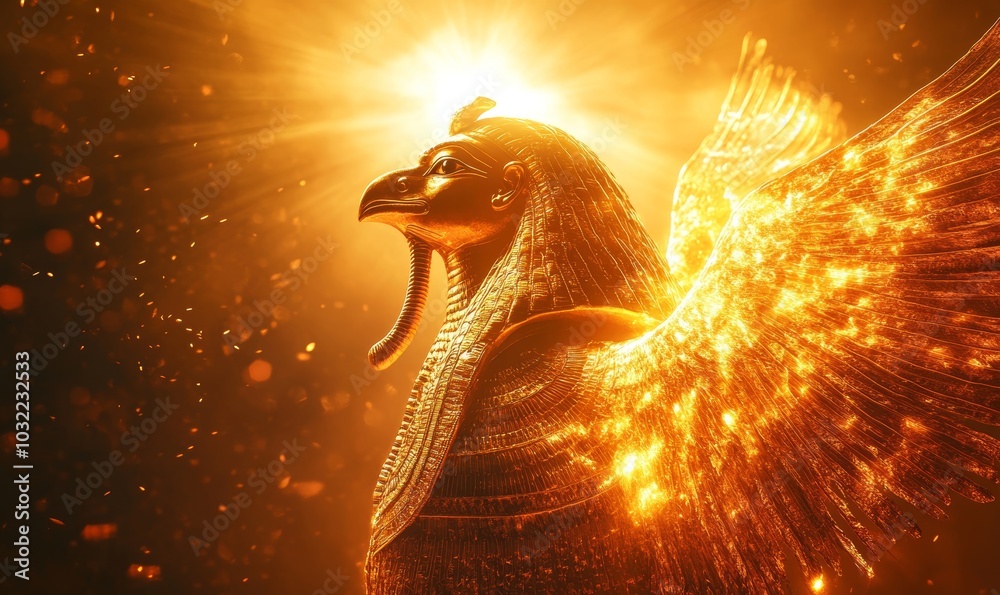 Ra (Egyptian God) sun god of ancient Egypt Ra, the sun god, with rays ...